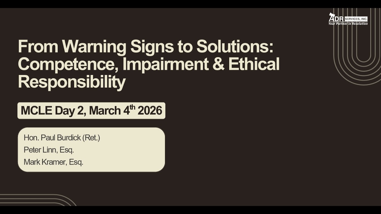 From Warning Signs to Solutions: Competence, Impairment & Ethical Responsibility