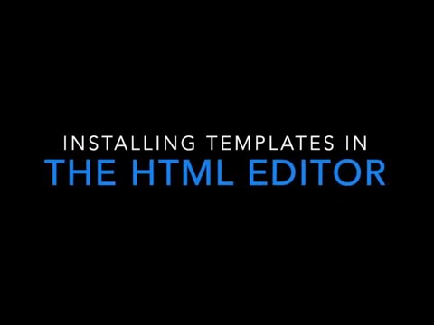 Installing HTML Editor Templates