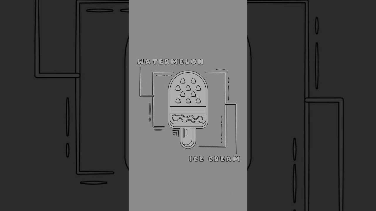 Watermelon ice cream vector illustration