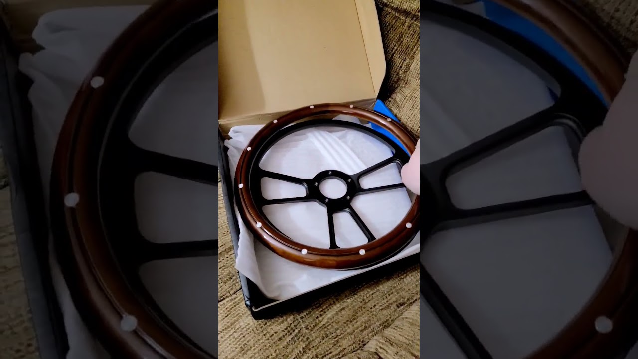 Mahogany wood steering wheel made by Forever Sharp