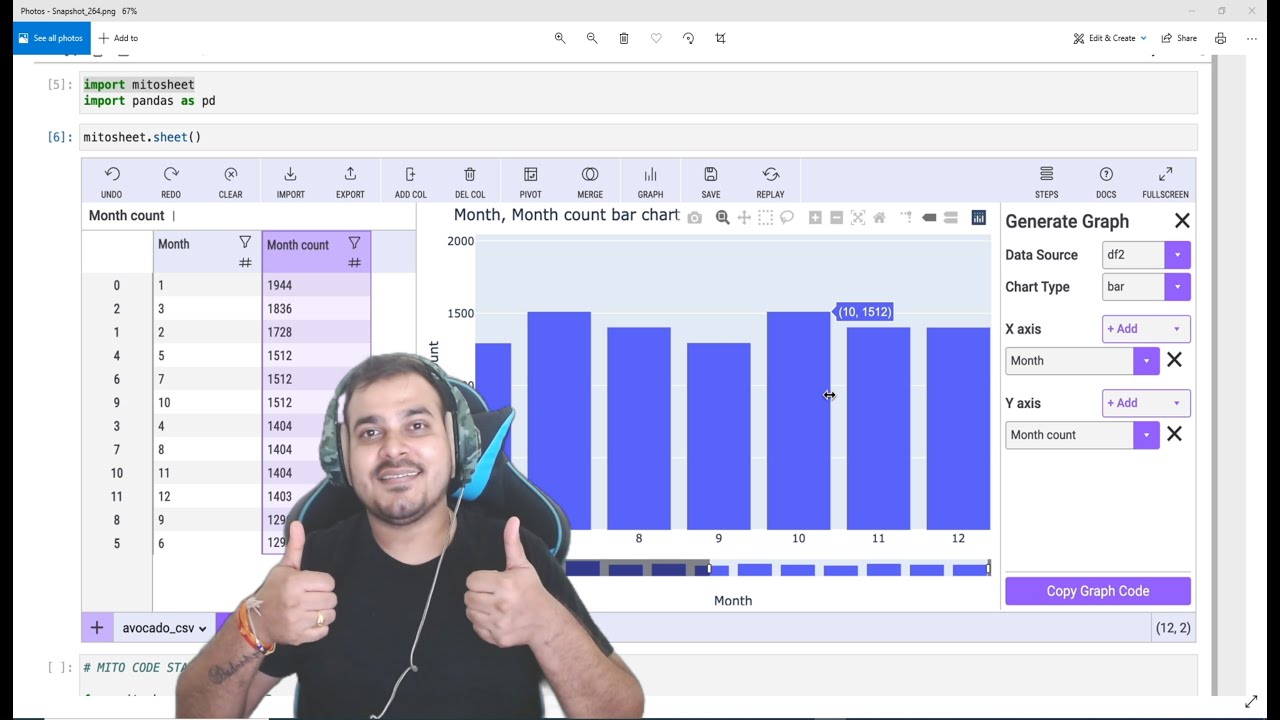 Automated Python Code Generation with Mito