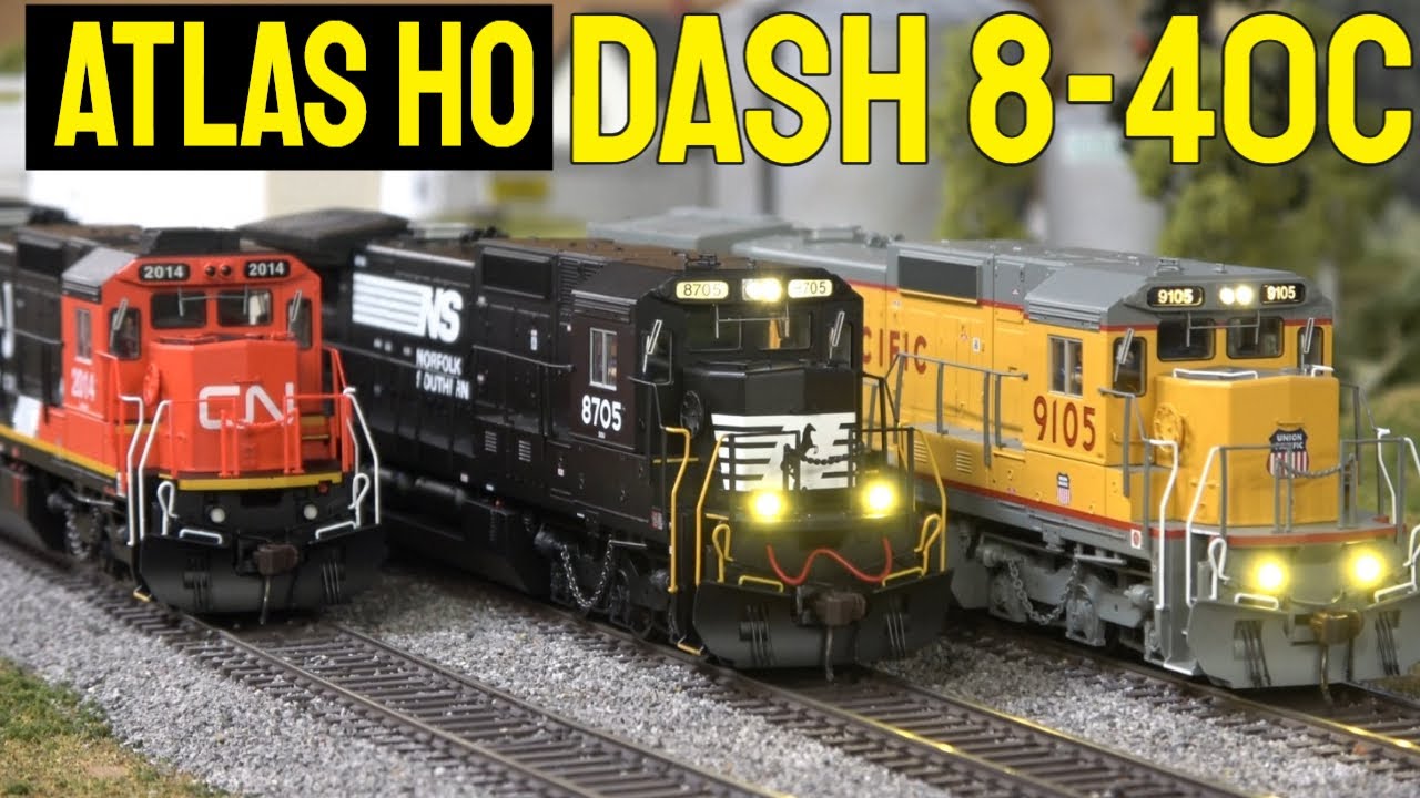 Atlas HO Dash 8-40C with DCC & ESU Sound | LED Lighting & Mainline Model Railroad Run-By