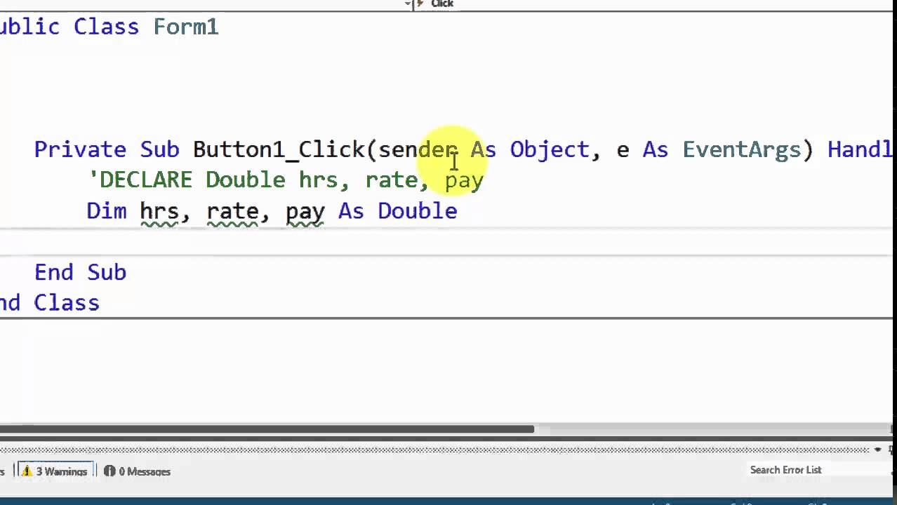 Visual Basic - Assignment 3 Gross Pay - Visual Basic