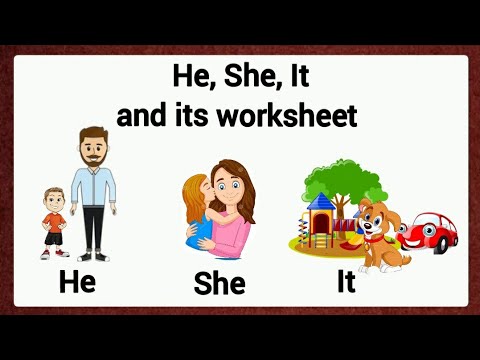 He she it for kids/ukg/pronouns he she it/he she it worksheet
