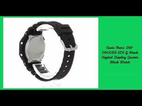 Casio Herren-Armbanduhr DW-5600BB-1CR mit G-Shock-Digitalanzeige, Quarz, Schwarz