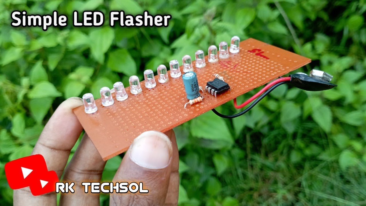 Superb led flasher || 555 timer led flasher circuit