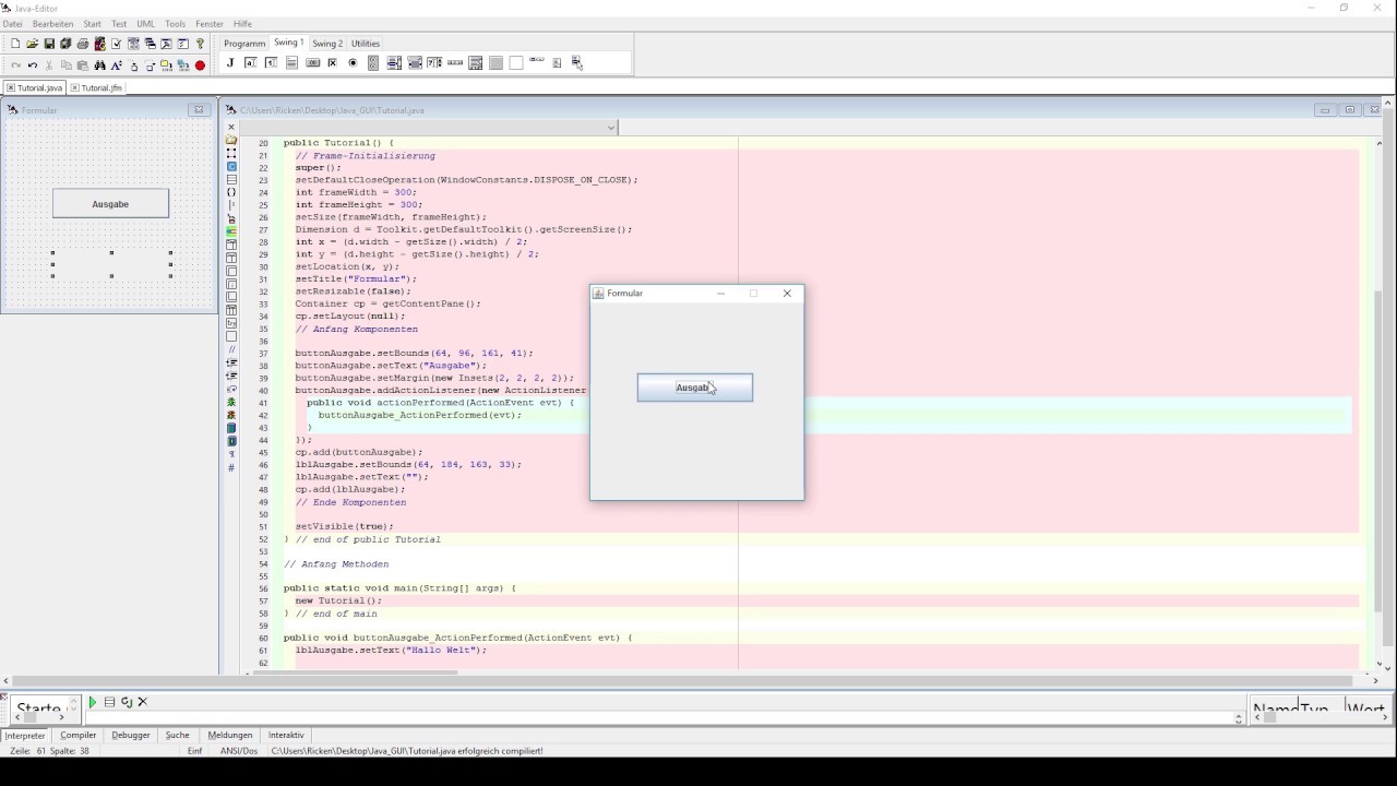 Java Editor - GUI tutorial #1