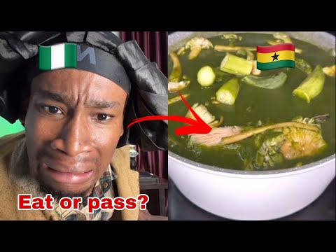 Nigerian Reacts to Ghana Green looking Soup | Austinecruise