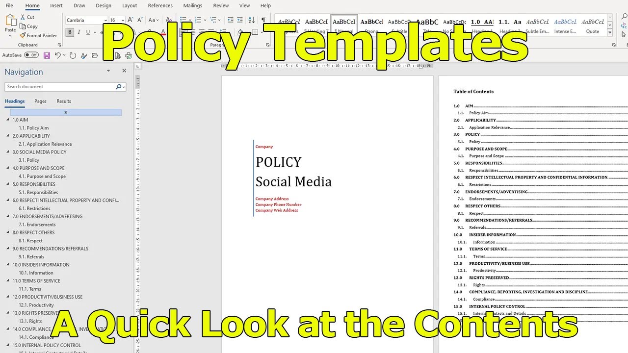 Easy and Fast Policies for Your Business - Policy Templates