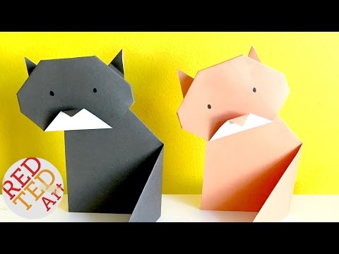 Easy Origami Cat - Paper DIYs - Origami for Kids (Very Easy)