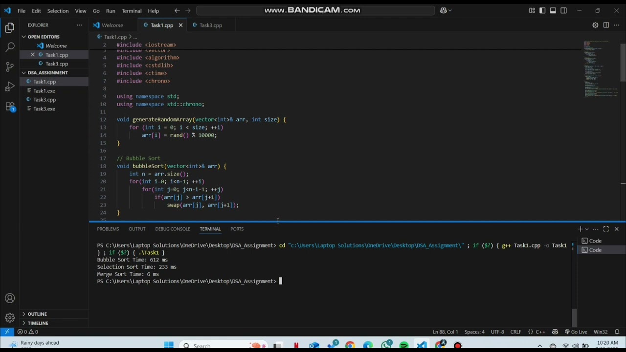 Sorting Algorithms Time Comparison + Queue Using Two Stacks | Data Structures in Python