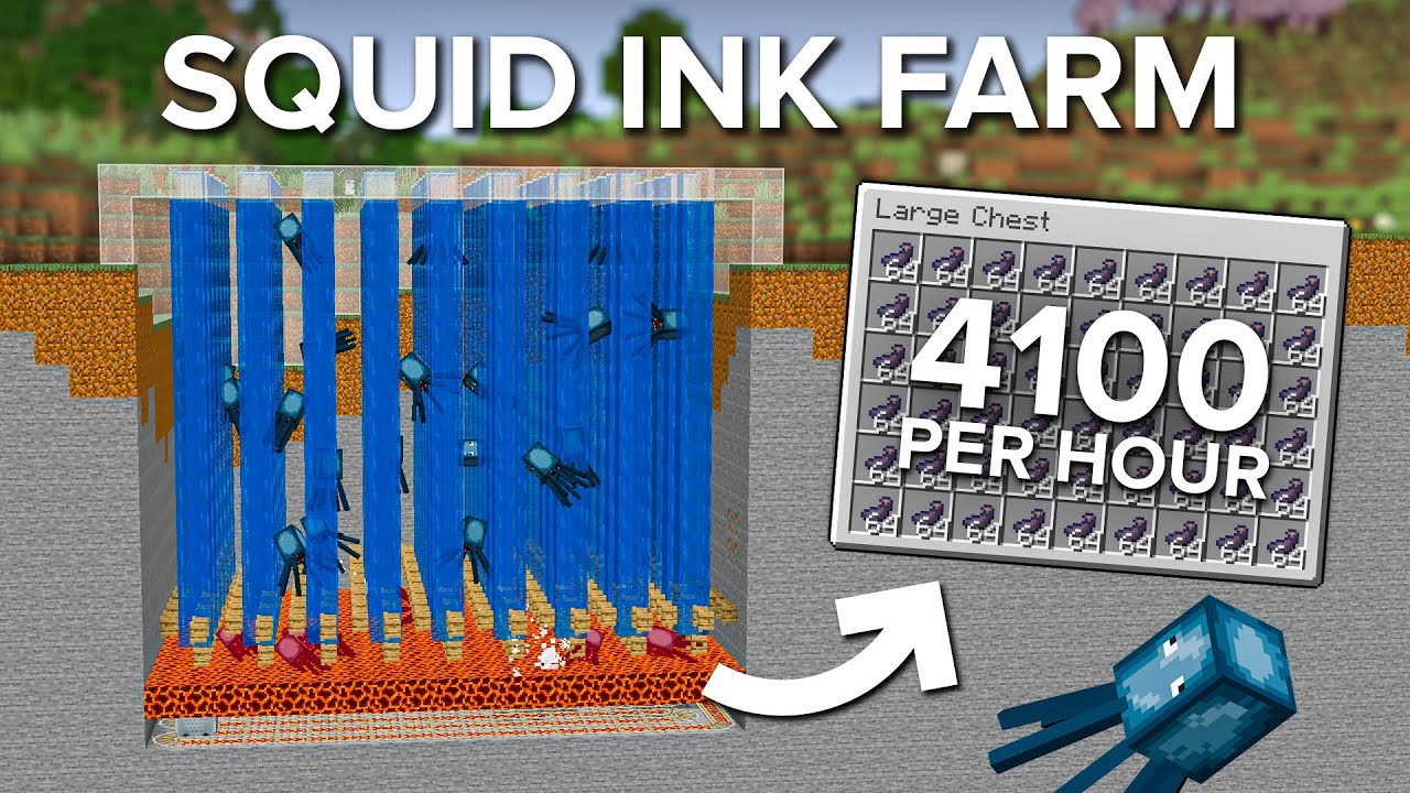 Minecraft EASY Squid Ink Sac Farm - 4100 Per Hour! - Minecraft Builders