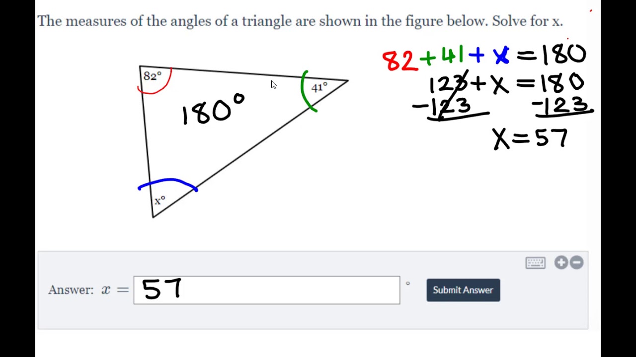 Solve for Interior Angles - Triangle (Level 1)