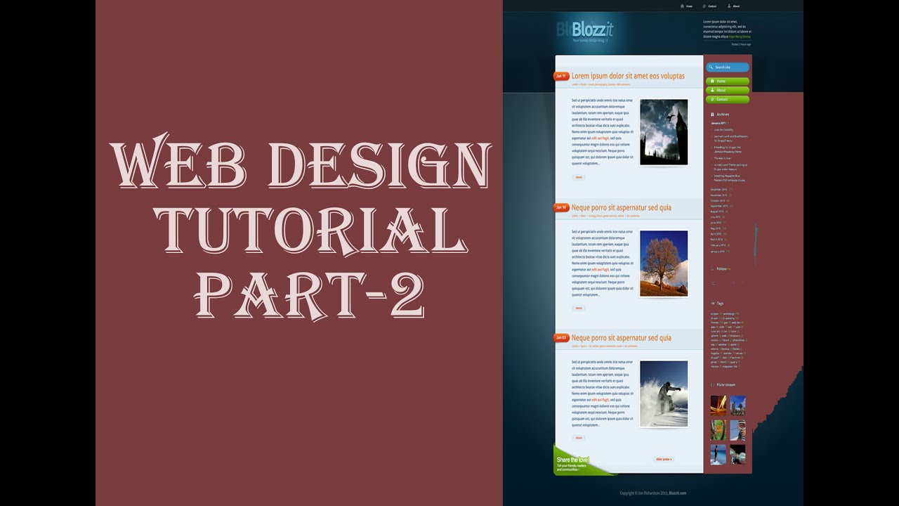 Web Design Tutorial Using HTML5 / CSS3 Part 2 [Bangla]