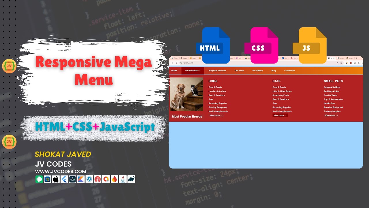 How to Create a Responsive Mega Menu? #HTML #CSS #JavaScript