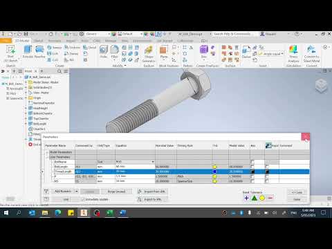 Design Metric Fasteners (Nuts and Bolts), ISO 68-1 thread, for 3D printing using Autodesk inventor.