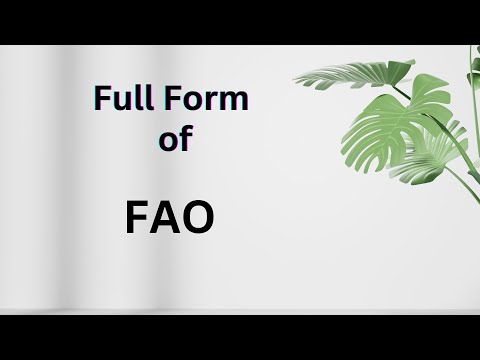 Full form of FAO