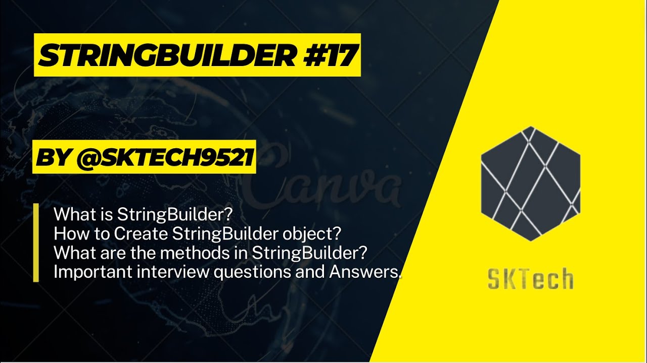 Stringbuilder class in java | Stringbuilder in java #17