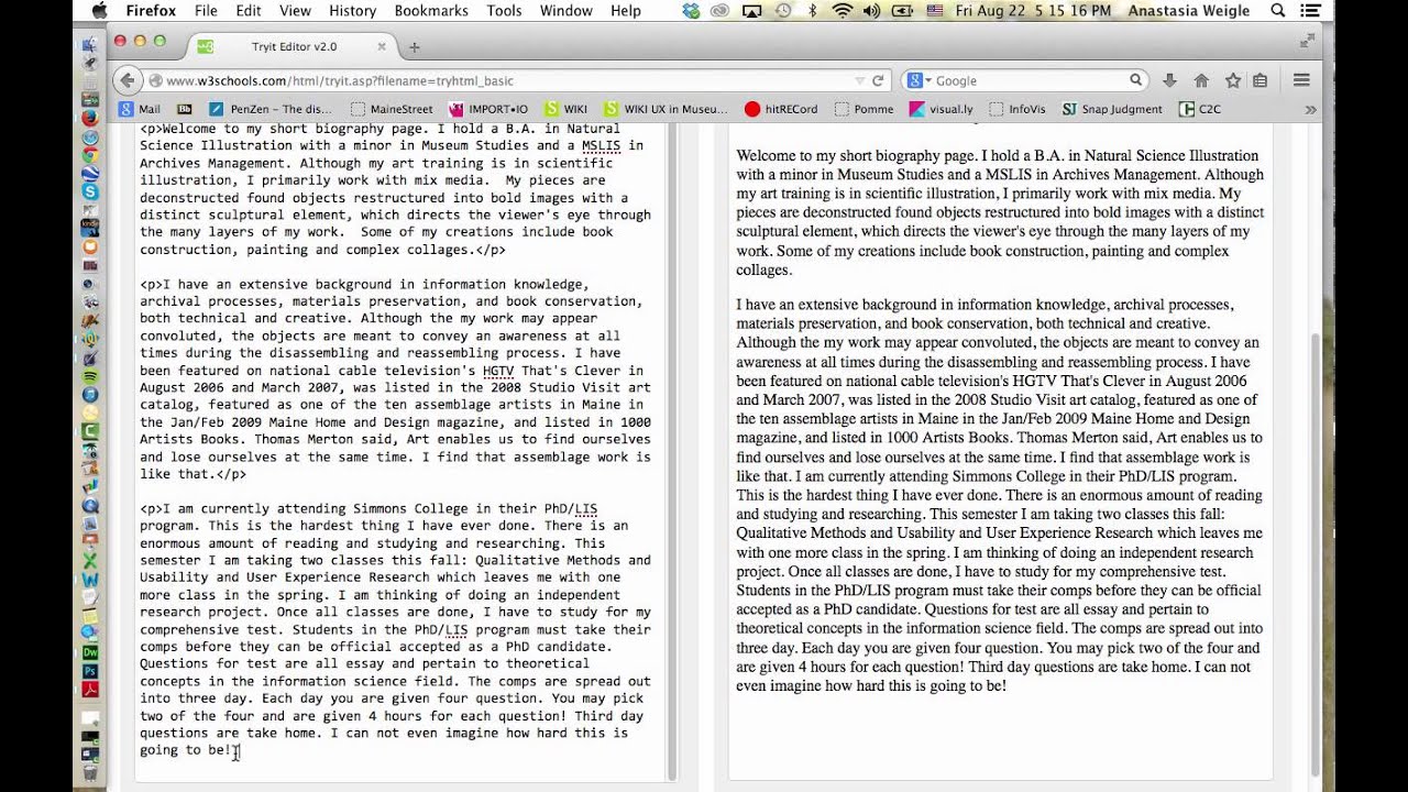 Basic HTML Assignment 1
