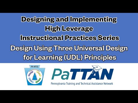 Design Using Three Universal Design for Learning (UDL) Principles