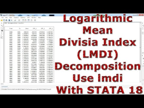 Logarithmic Mean Divisia Index (LMDI) Decomposition Use lmdi With STATA 18