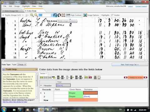 Ancestry World Archives Project: Introduction to the Keying Tool