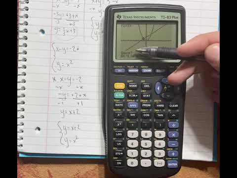 How to solve nonlinear systems of equations using a graphing calculator.