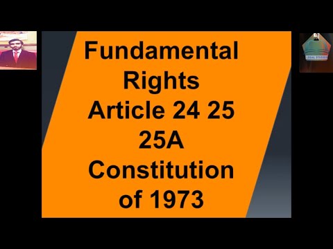 Fundamental Rights Article 24 25 25A constitution of pakistan 1973 in urdu | Hindi