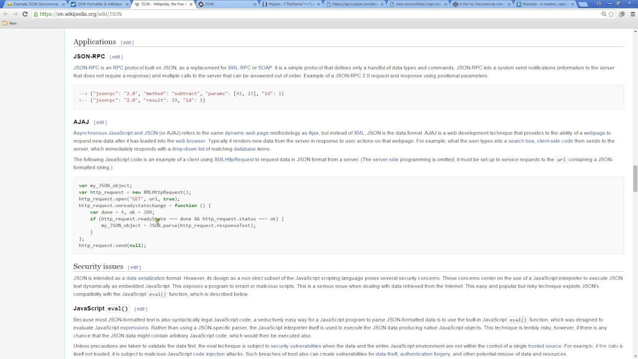 JSON Basics JSON multiple objects within JSON files