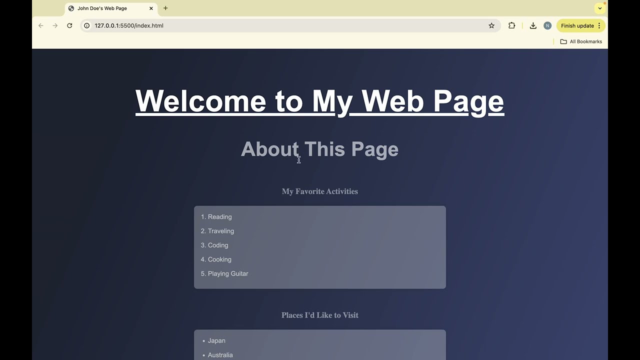 ITE 152 Web HTML Project #nova #nvcc #assignments #excelassignments