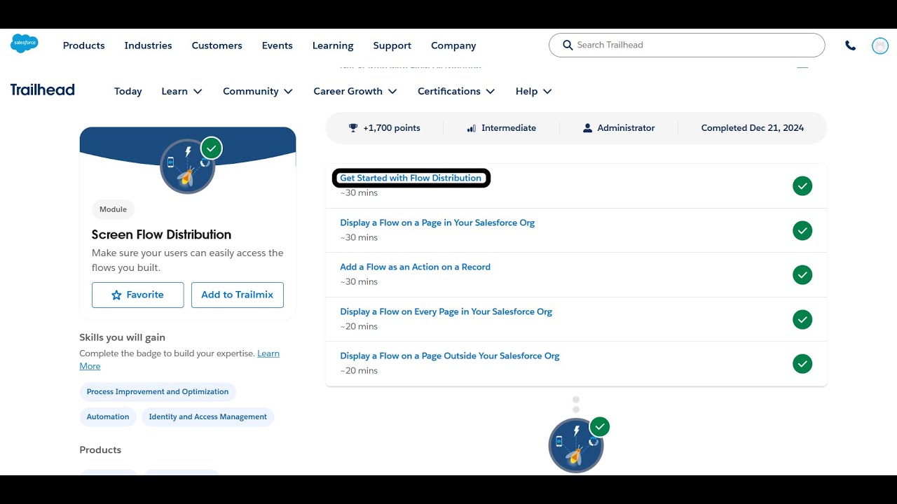 Get Started with Flow Distribution | Screen Flow Distribution | Trailhead | Salesforce | Internship