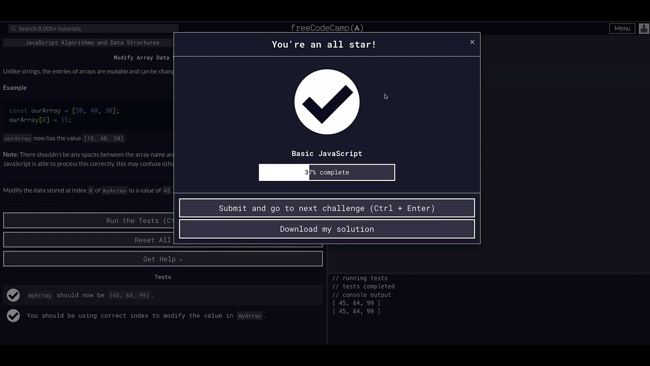 Modify Array Data With Indexes - Free Code Camp Help - Basic Javascript - Algorithms Data Structures