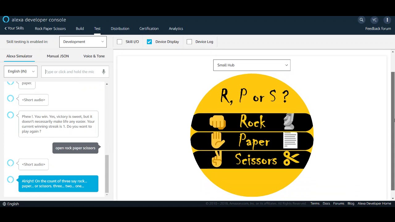 Rock Paper Scissors | #AmazonAlexaMultimodalChallenge