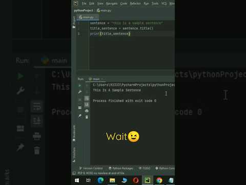 Transform Your Strings into Title() Case In Python | #shorts #shortvideo #short #python