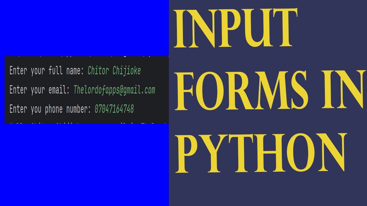 Input forms in Python - User input in Python