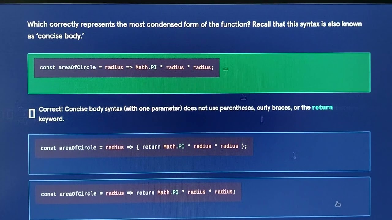 JavaScript Basics: Codecademy Functions Quiz with Adam Jackson.