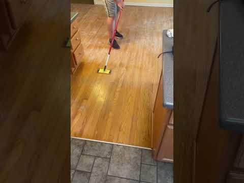 Giving this hardwood floor a buff and coat! #diy #handyman #buffandcoat #hardwoodfloors #youcandoit