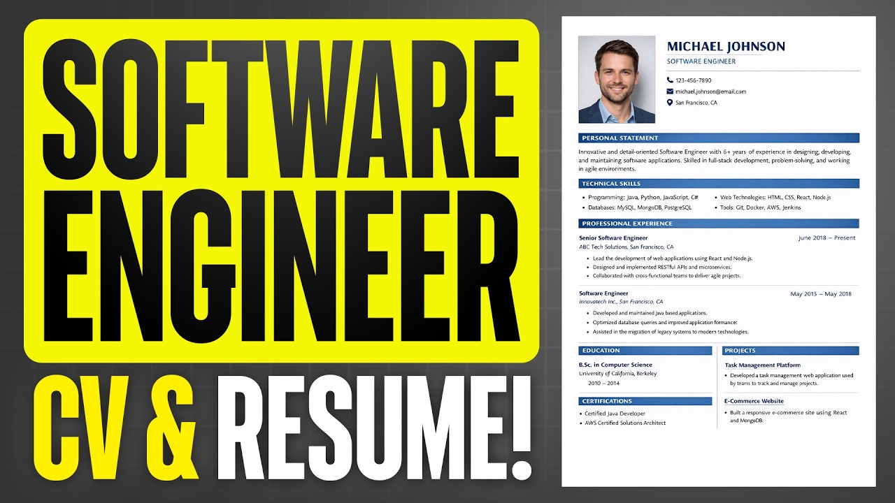SOFTWARE ENGINEER CV & RESUME 2026 | How to Write a Winning Software Engineering CV or Resume!