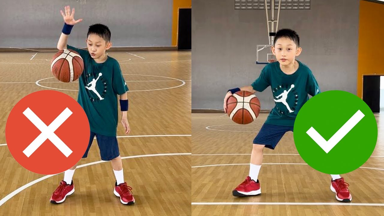 How To Dribble A Basketball For Beginners! Basketball Basics for Kids Basketball Training