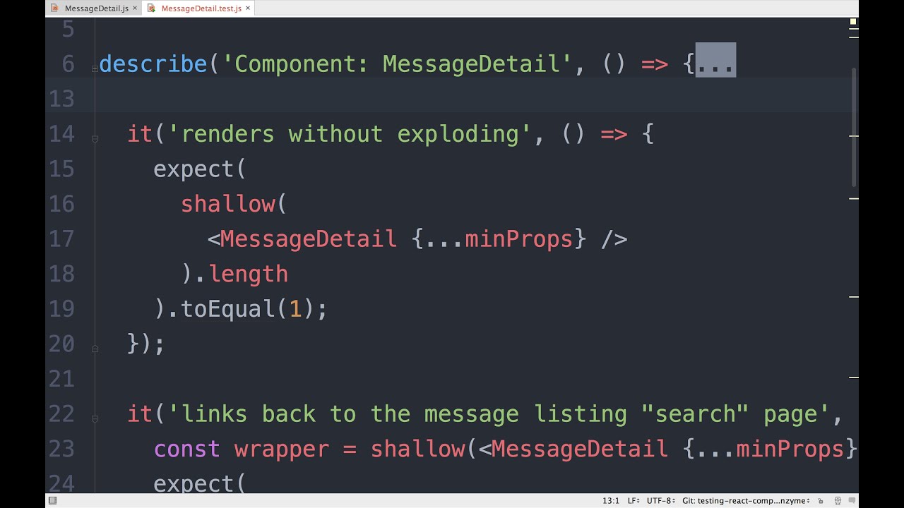 Using AirBnb's Enzyme to Test React Components