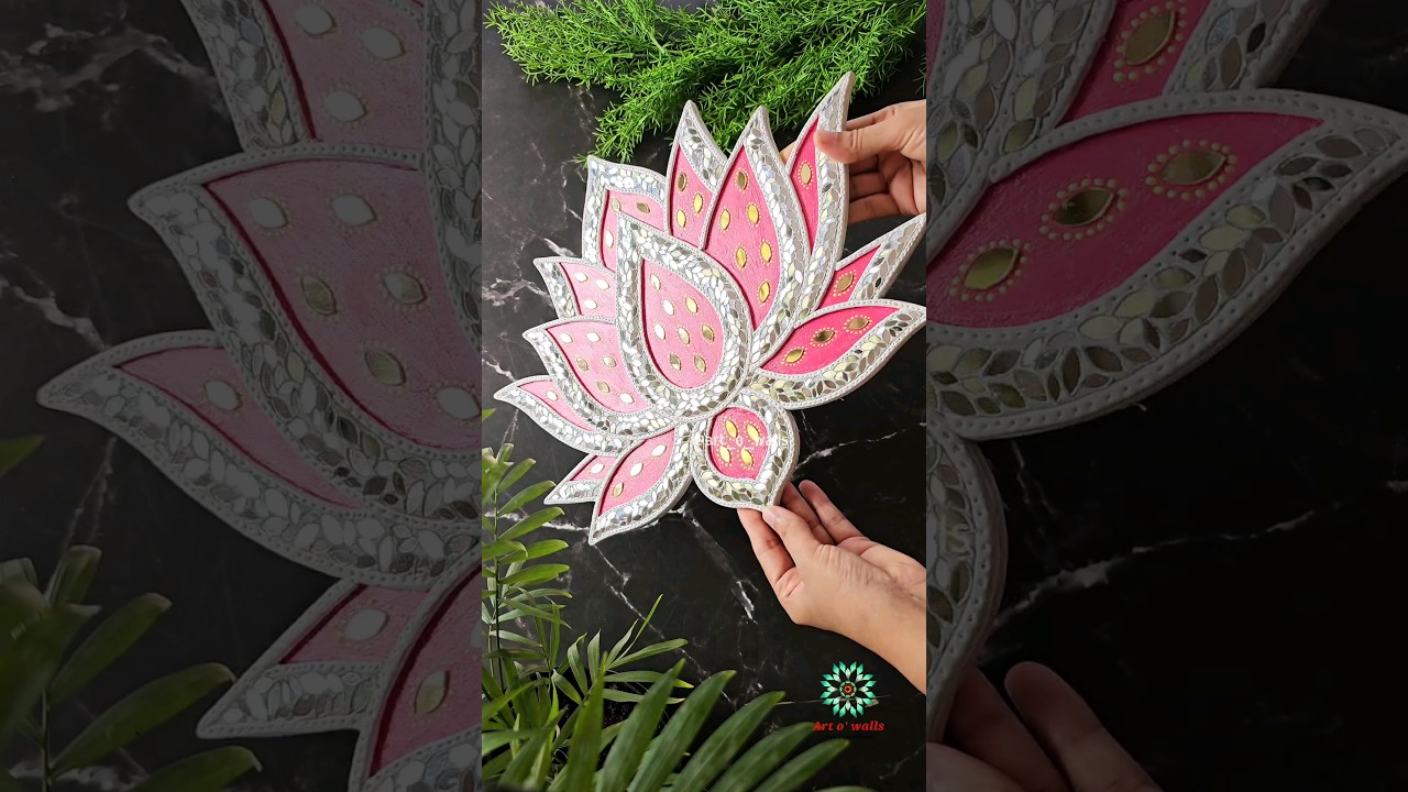 Large Lotus 😍 lippan art diy kits available, whatsapp 6382668709 #trending #shorts #diy #art #lotus