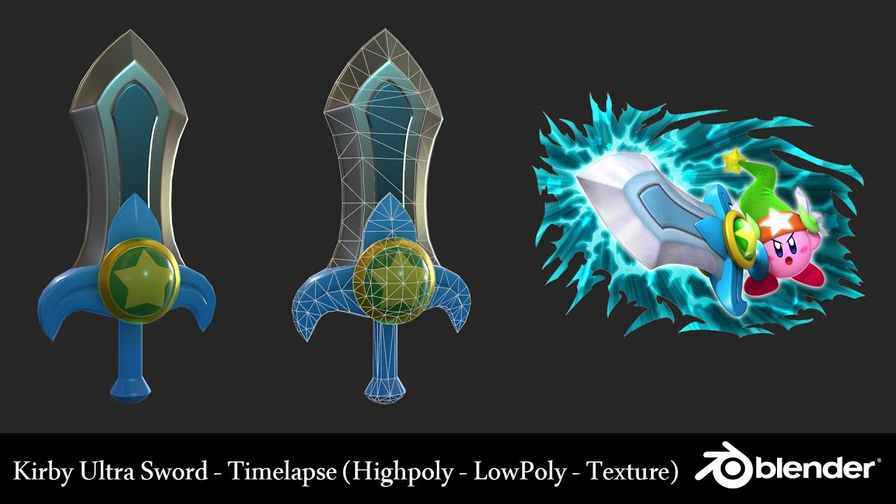 Kirby Ultra Sword (HighPoly - LowPoly - Texture)