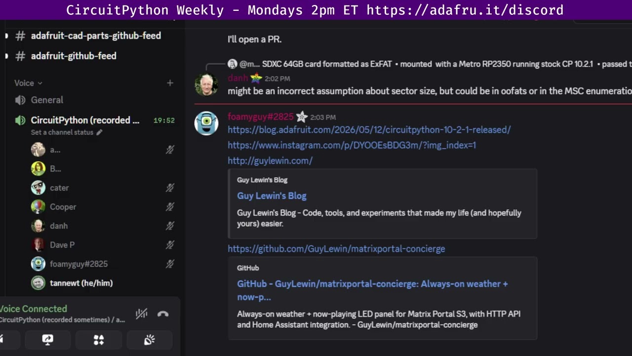 CircuitPython Weekly Meeting for May 18, 2026 @circuitpython #circuitpython #adafruit