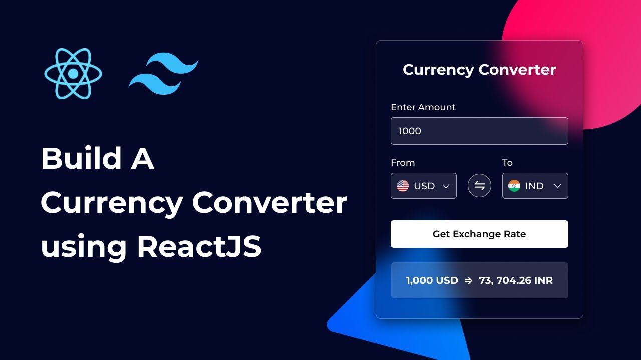 💱 Build A Currency Converter using React JS | Best Beginner React JS Project
