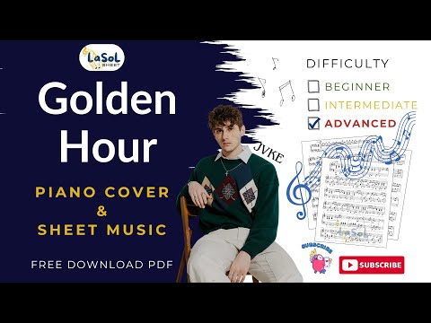 GOLDEN HOUR - JVKE | PIANO TUTORIAL & SHEET MUSIC (FREE) | Advanced Ver.