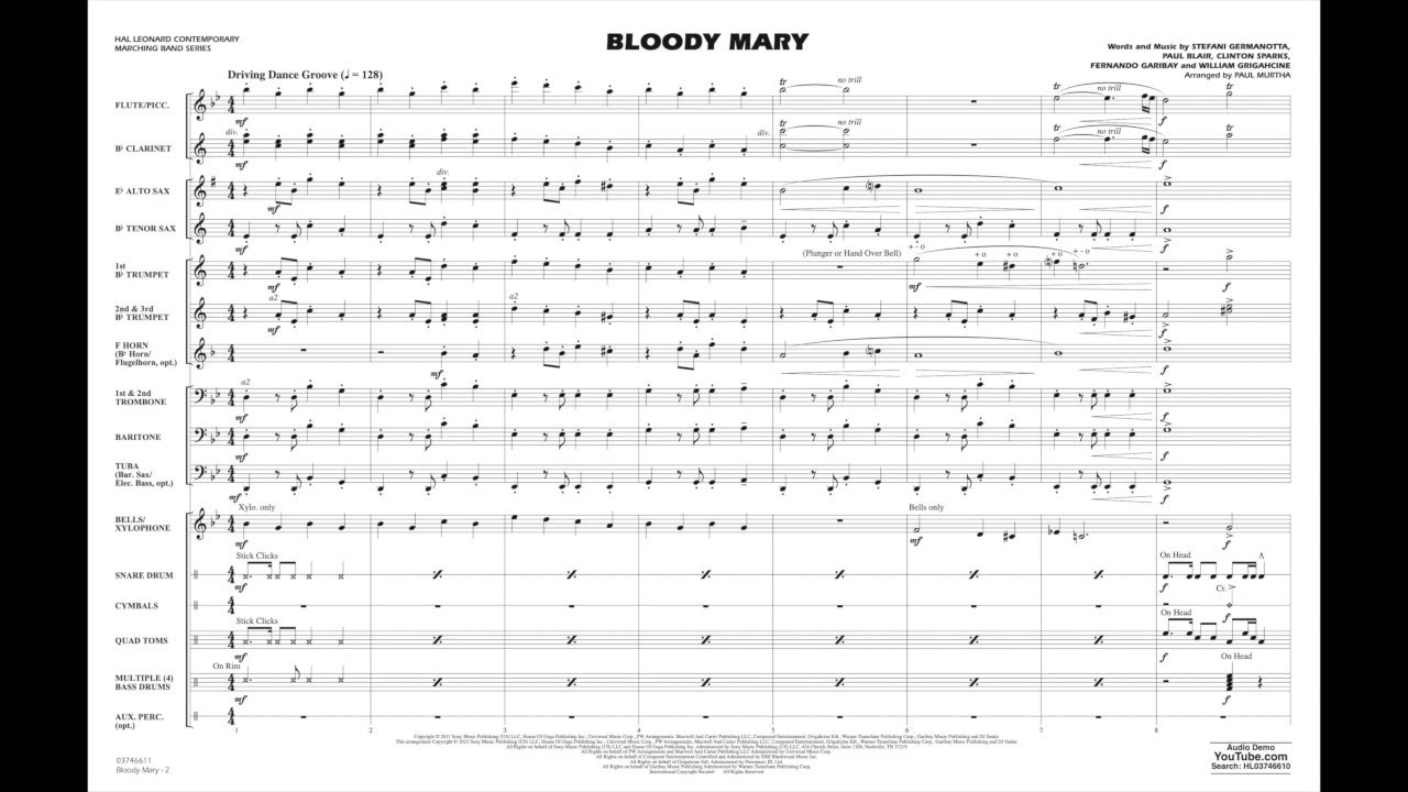Bloody Mary arranged by Paul Murtha