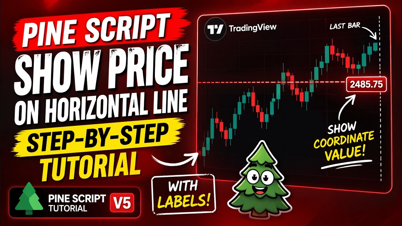 TRADINGVIEW--PINE SCRIPT : DRAW A HORIZONTAL LINE WITH CO-ORDINATE IN THE TEXT || TUTORIAL.