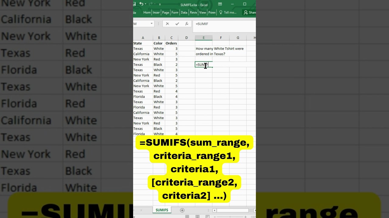 Excel Pro-Tip: How to Use SUMIFS