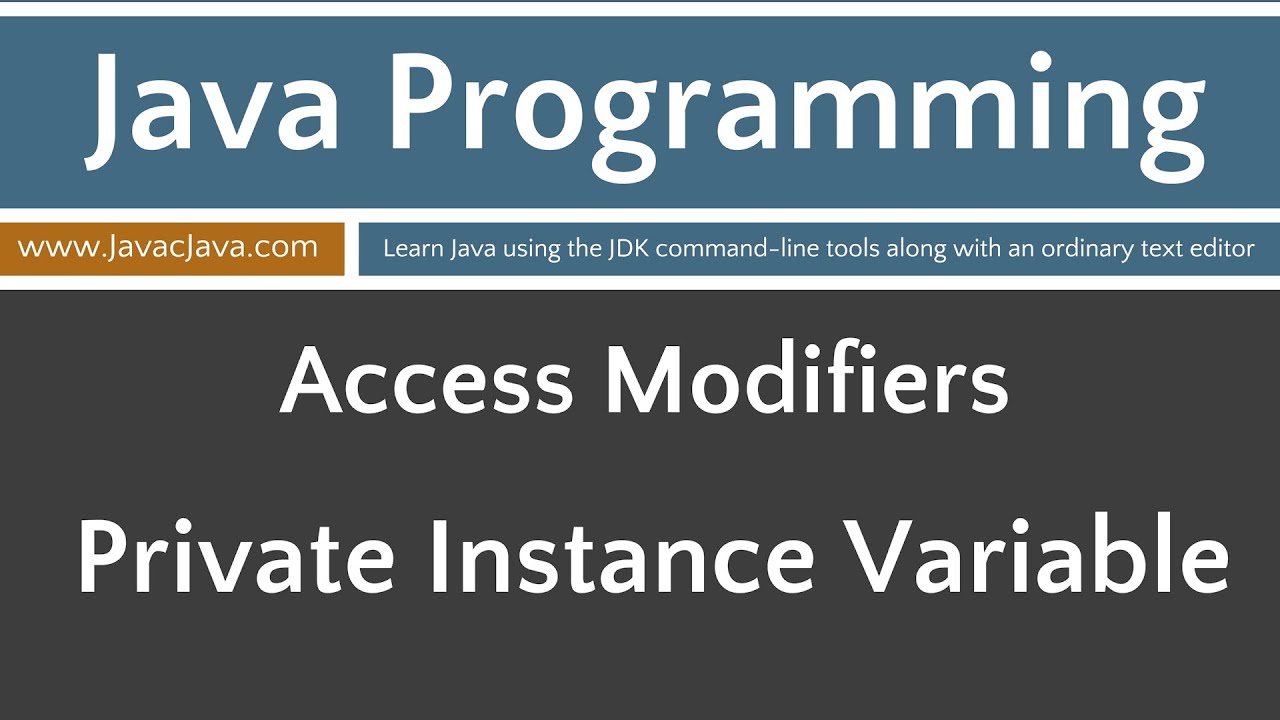 Learn Java Programming - Private Access Applied to an Instance Variable