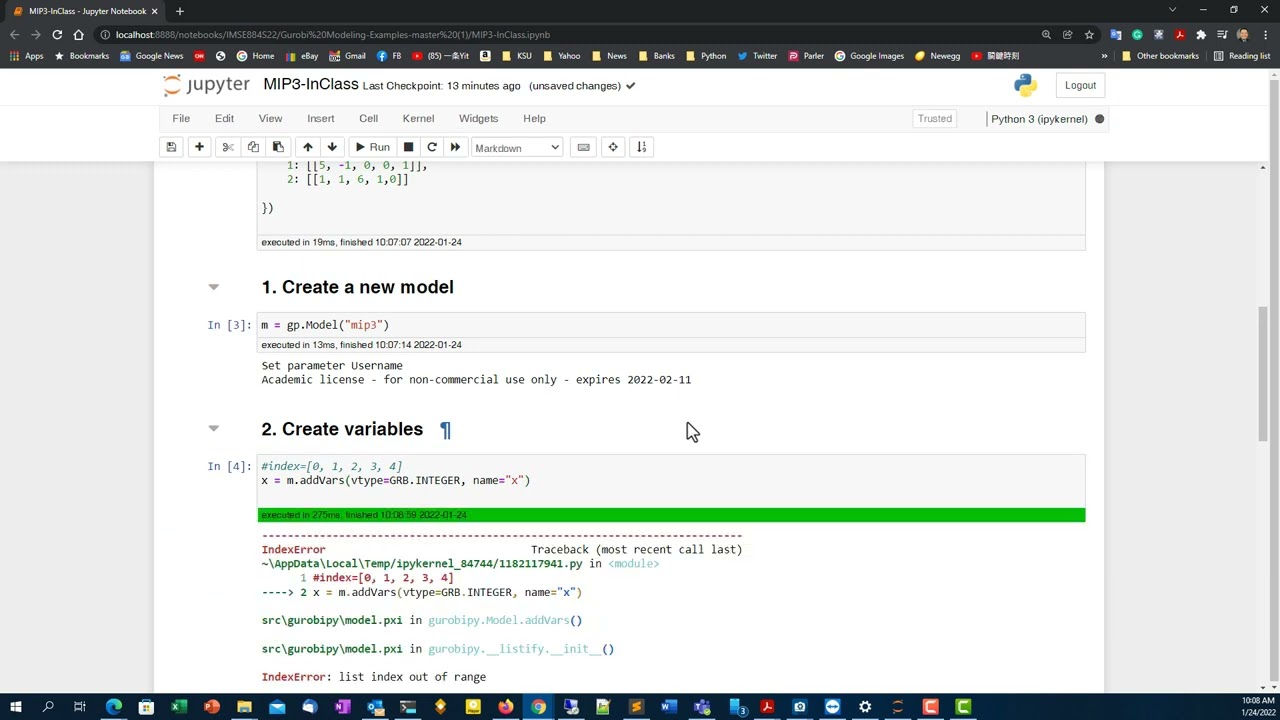 Solving 2nd Integer Program using Gurobi Python API